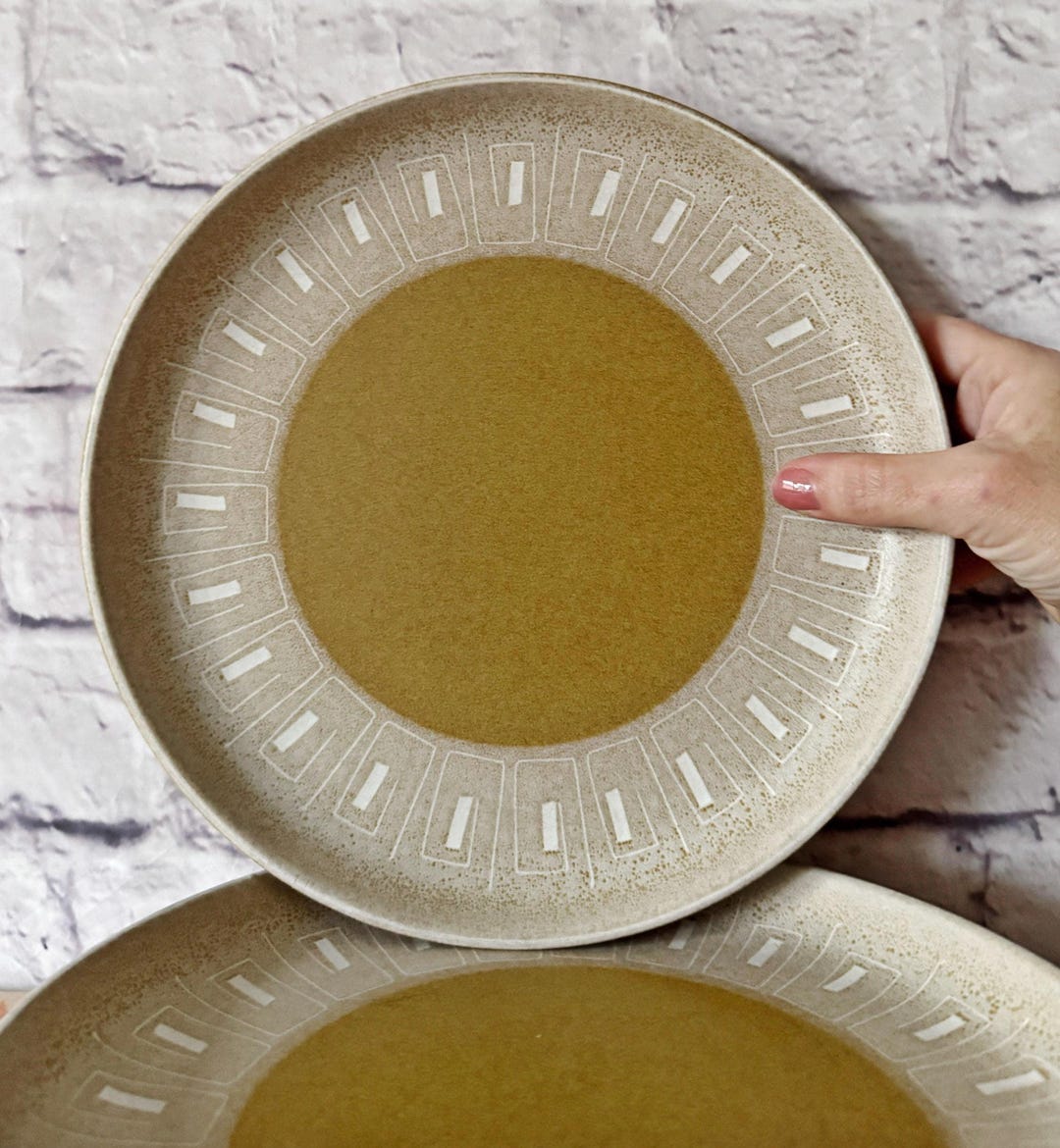 DENBY Ode Plate: Mid-century Modern Mustard Yellow Stoneware - Etsy