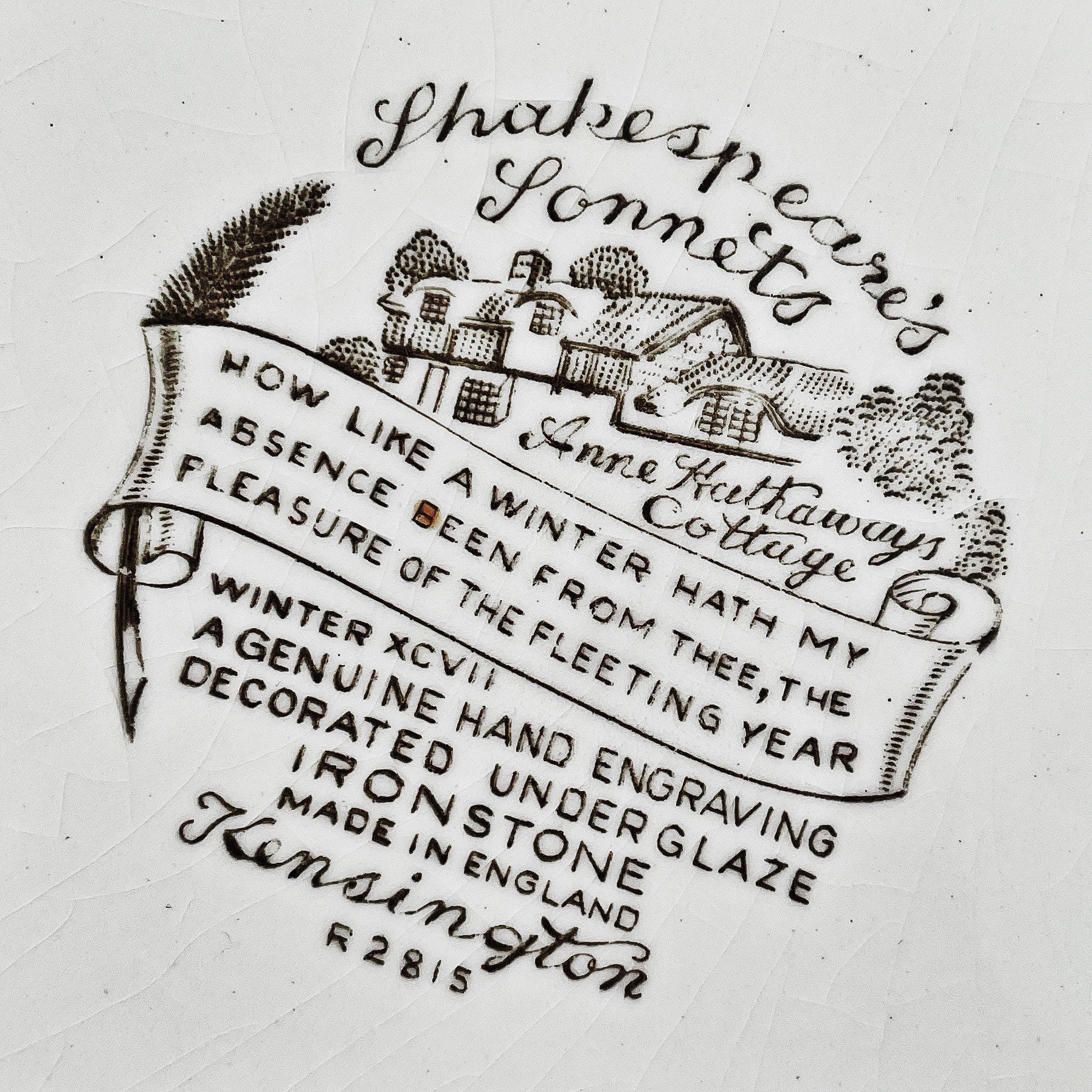 Vintage SHAKESPEARE'S SONNETS Dinner Plates || 10" Round Plate ...