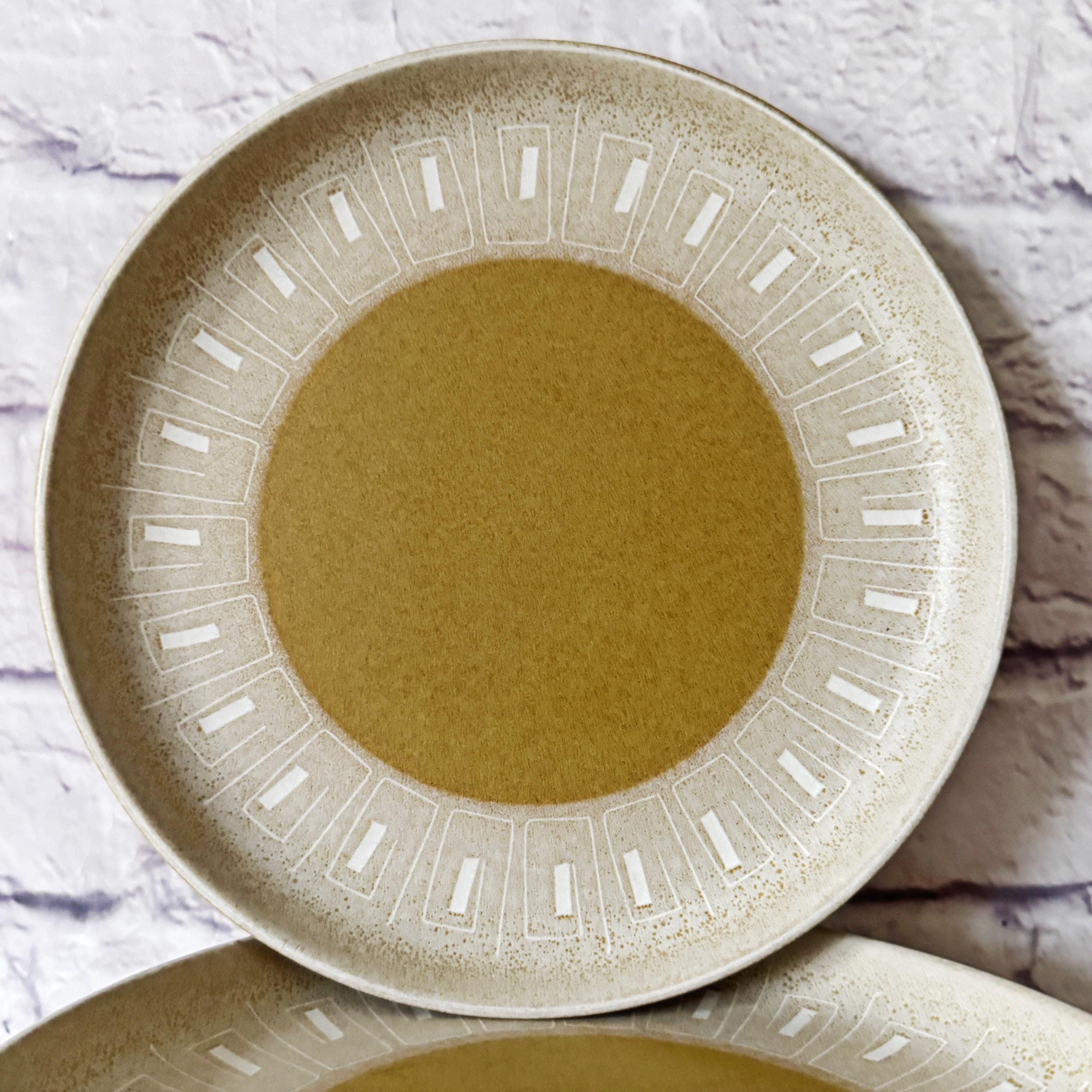 DENBY Ode Plate: Mid-century Modern Mustard Yellow Stoneware - Etsy