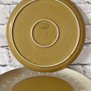 DENBY Ode Plates || Dinner Salad & Side Sizes || "antique Gold" Mustard ...