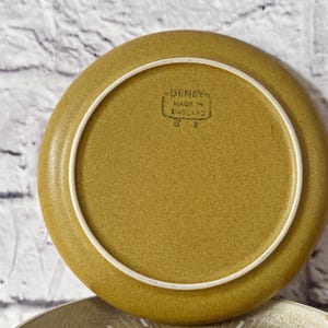 DENBY Ode Plates || Dinner Salad & Side Sizes || "antique Gold" Mustard ...