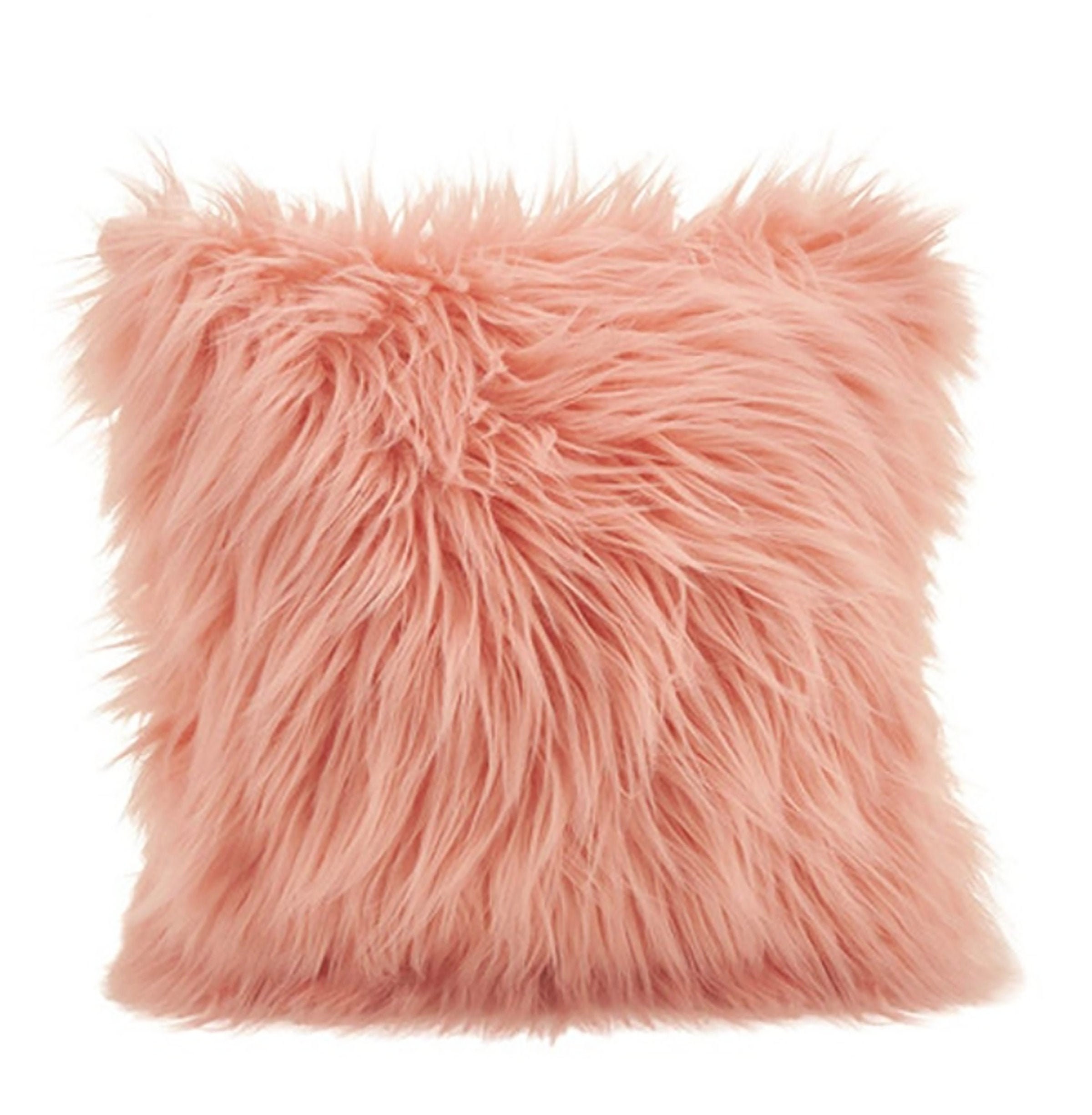 Salmon Color Soft Fur Plush Cushion Cover 18x18 - Etsy