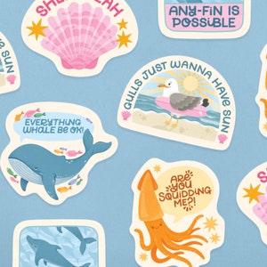 Shell Yeah Illustrated Seaside Sticker Gift From Cornwall Eco Friendly ...