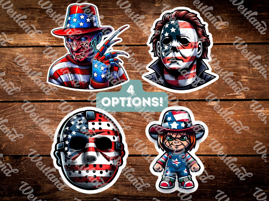 Horror Movie Funny Patriotic American Flag Stickers Decals-michael ...