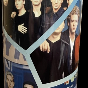 NSYNC Collage Pop Boy Band 20oz Skinny Tumbler With Lid, Metal Straw ...