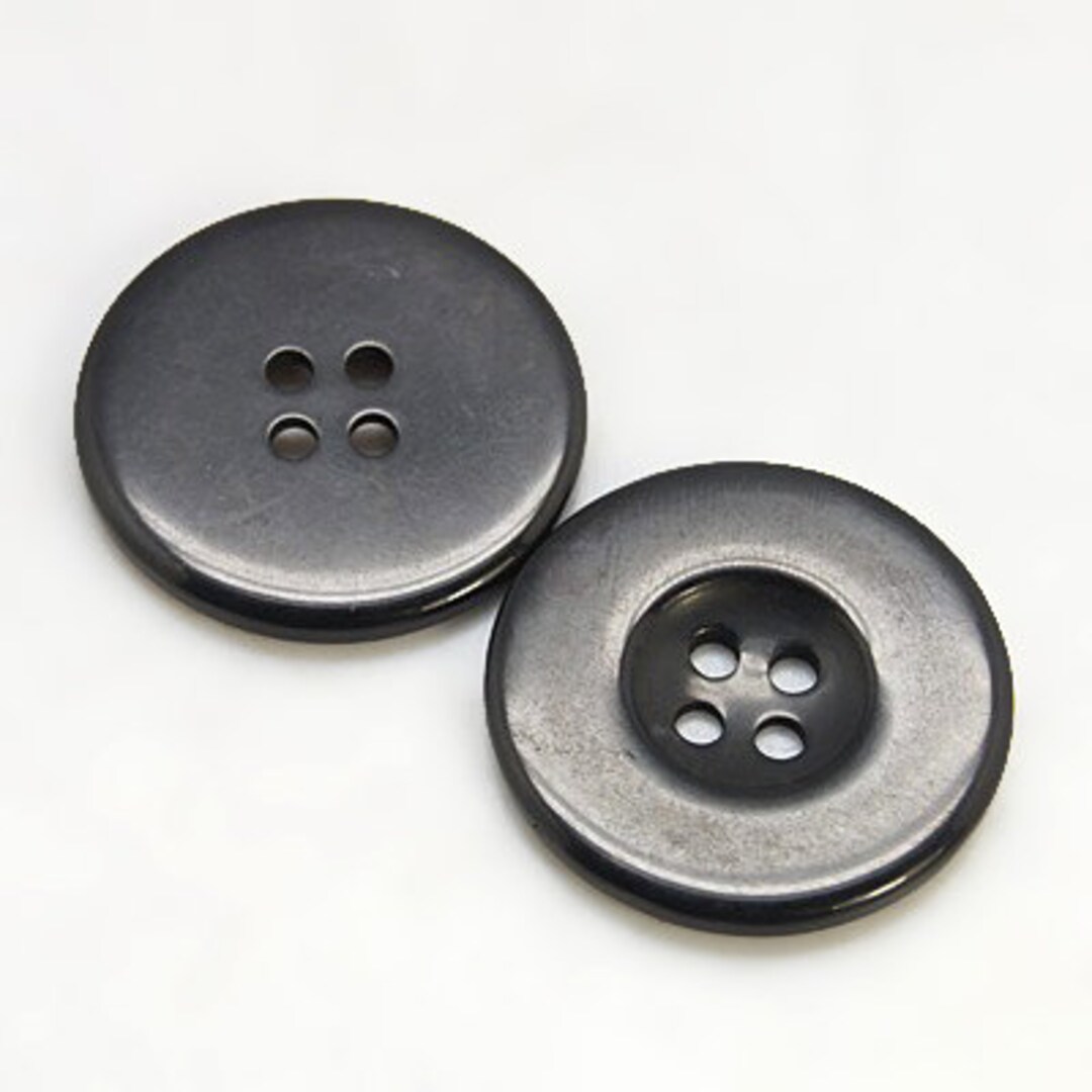30mm Resin Buttons Black Color 4-hole Round Sewing Buttons, DIY Craft ...