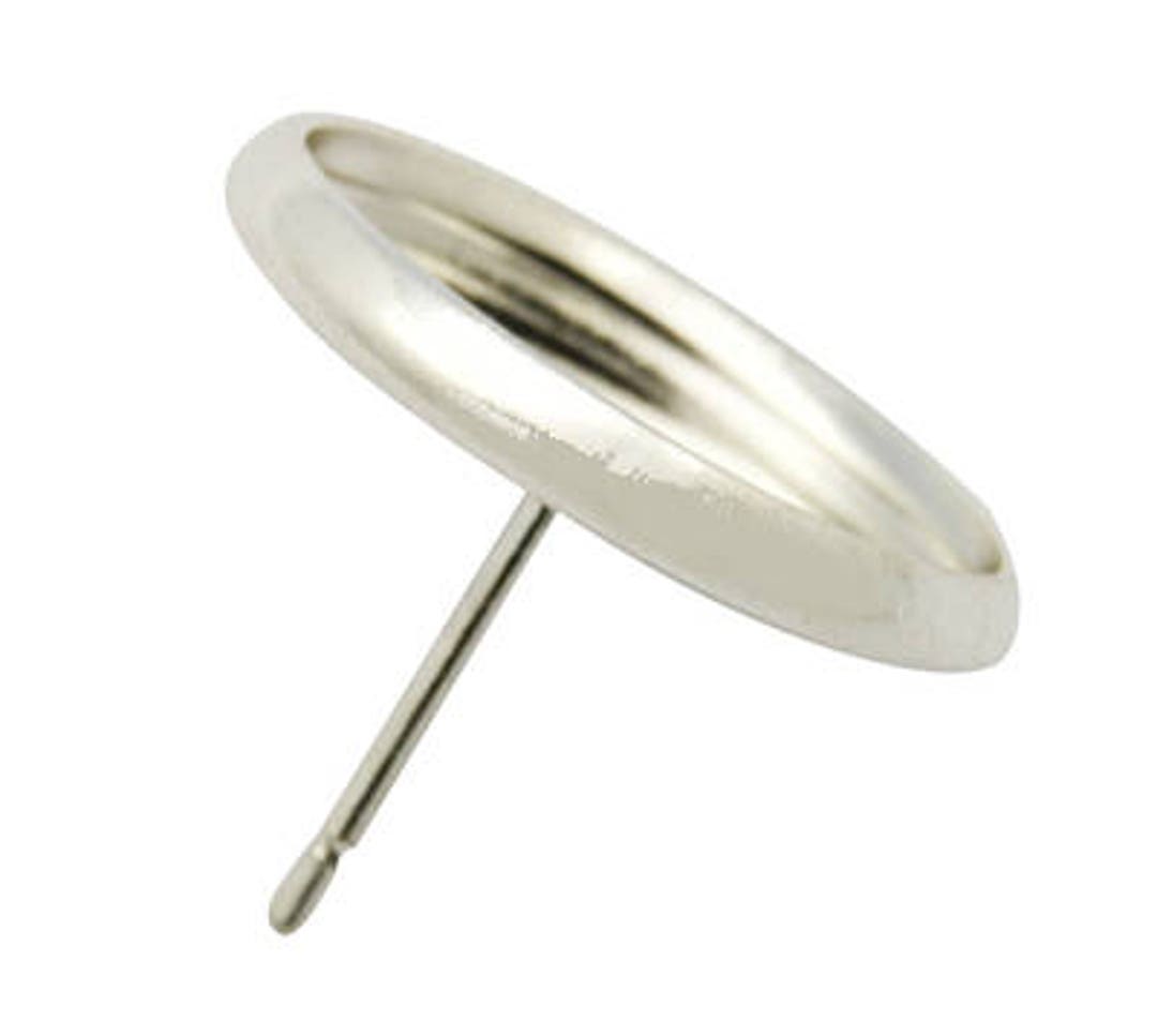 14mm Earstud Silver Earring Components Studs DIY Jewelry - Etsy