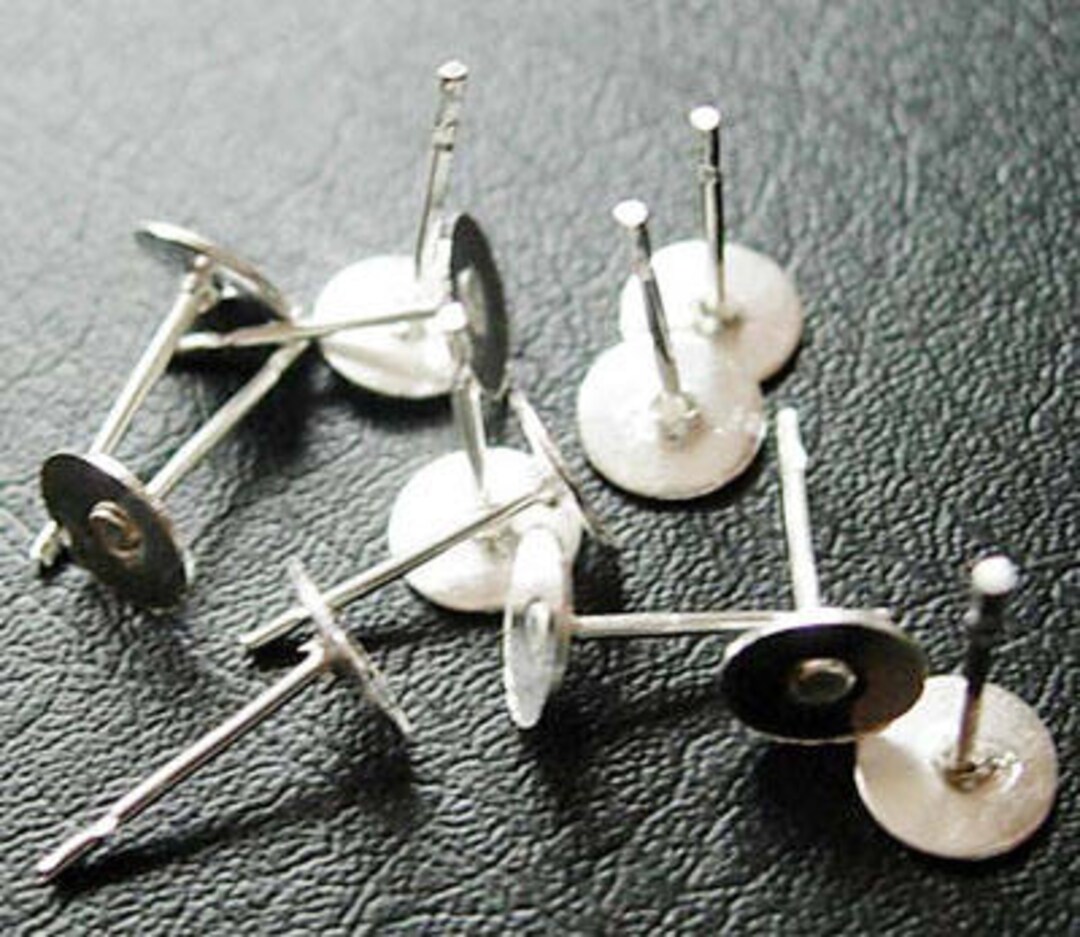 6mm Ear Post Pad Earring With Plastic Earring Earnuts Flat Pad Stud ...