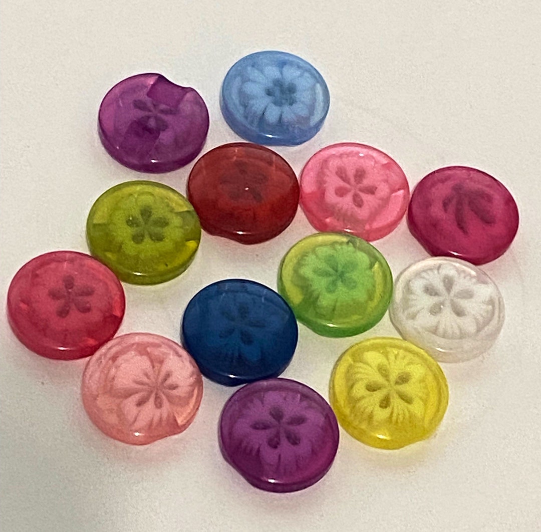 14mm Resin Buttons Round Mixed Color Buttons DIY Jewelry Making ...