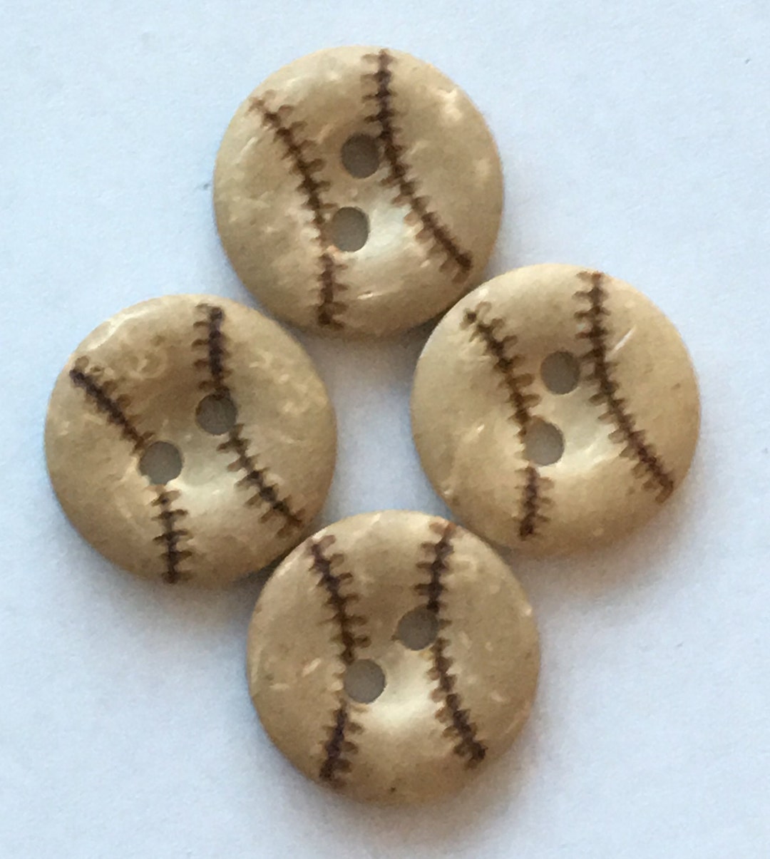 15mm Baseball Buttons With 2-hole, Coconut Buttons, DIY Craft Supplies ...