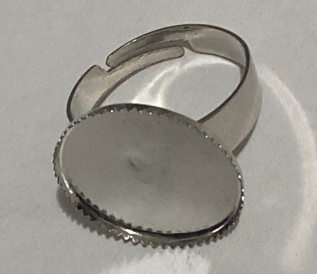 15mm Pad Ring Base Findings Adjustable Antique Silver DIY Jewelry ...
