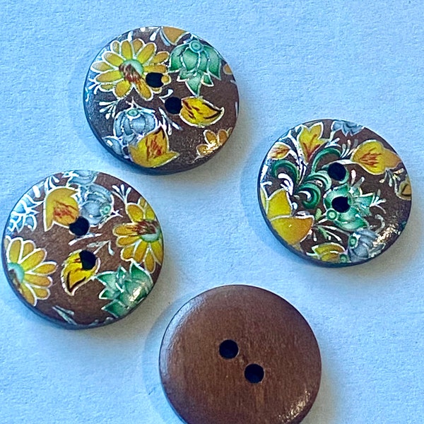 Round Wooden Buttons - Etsy