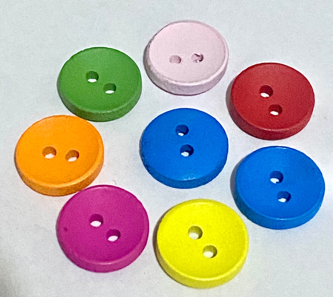 13mm Buttons With 2-hole Mixed Color Wooden Buttons DIY Craft Supplies ...