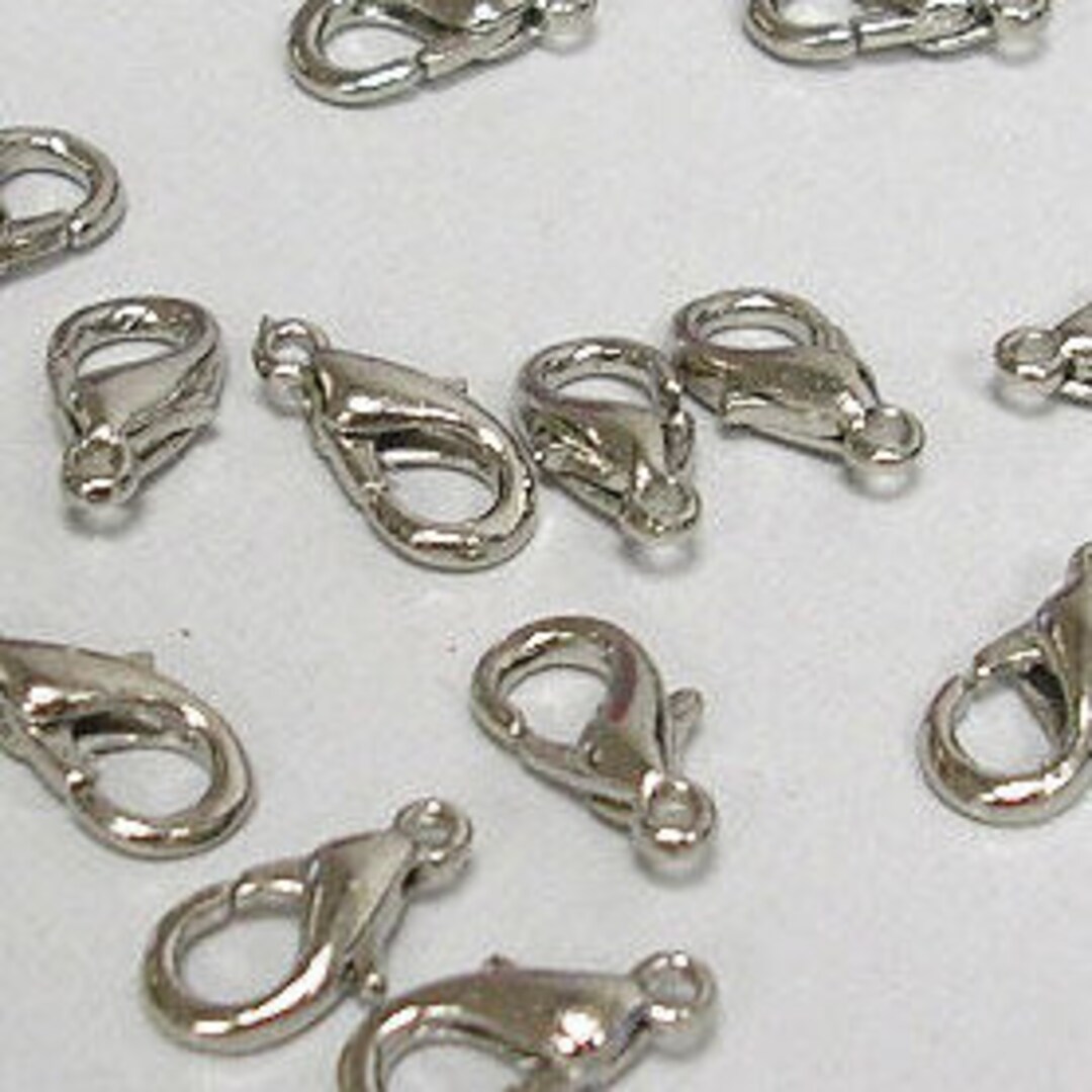 8x14mm Clasps Lobster Silver Claw Hole: 1.5mm, DIY Jewelry Making ...