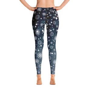 Winter Leggings Christmas Leggings Let It Snow Snowflake Pattern ...