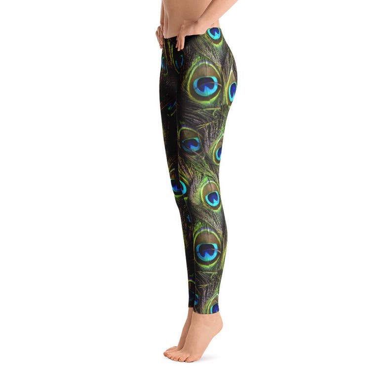 Hand Sewn Peacock Leggings Peacock Feathers Leggings Etsy