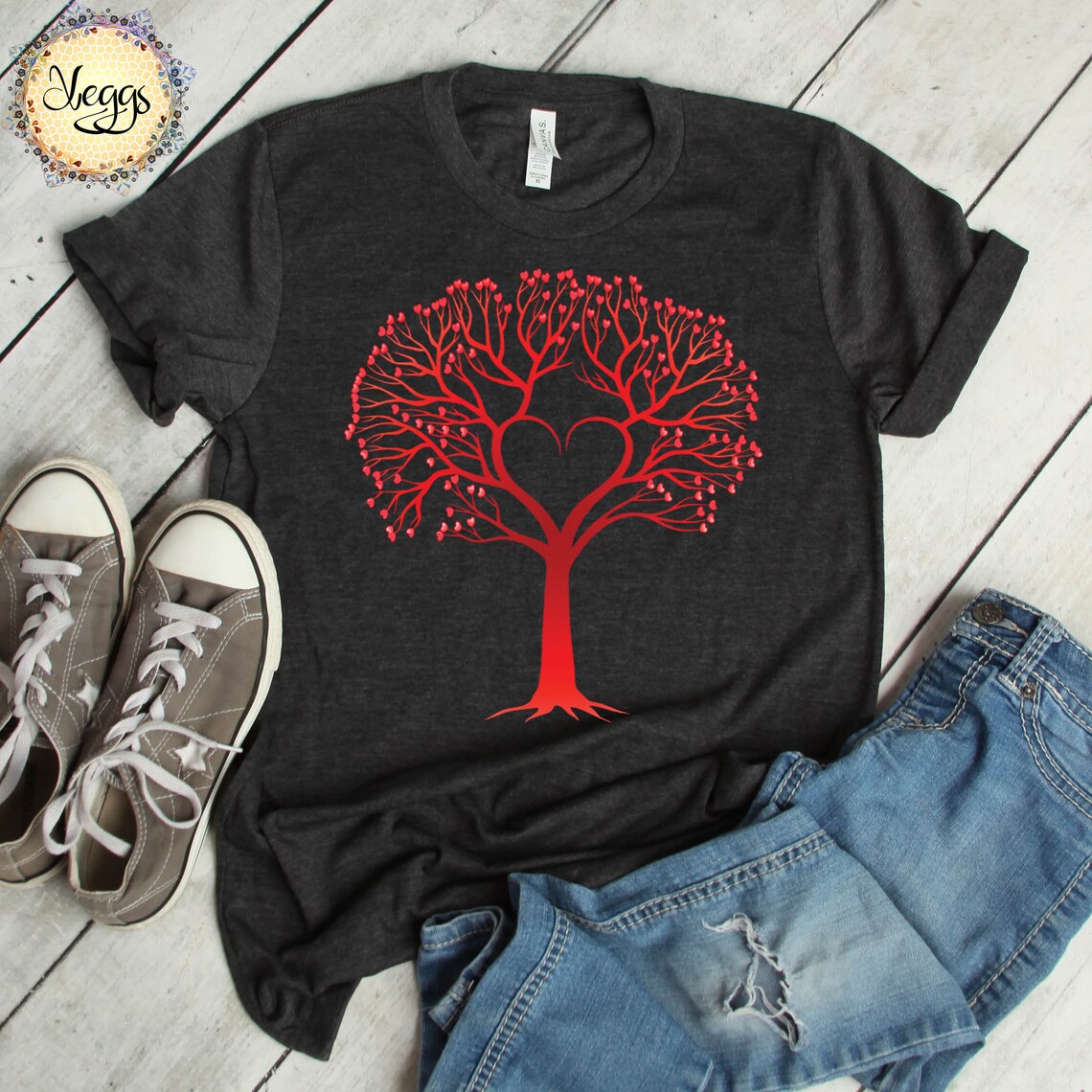 Valentine Tree T Shirt Love Heart Shirt Valentines Day - Etsy