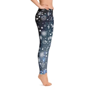 Winter Leggings Christmas Leggings Let It Snow Snowflake Pattern ...