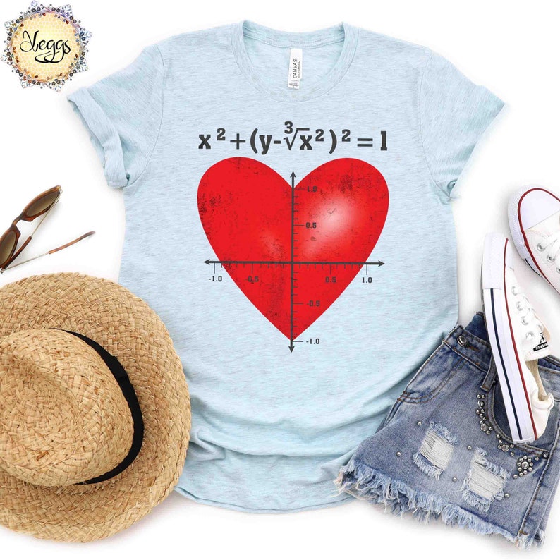 Heart Equation Shirt Nerdy Valentines Teachers Valentines | Etsy