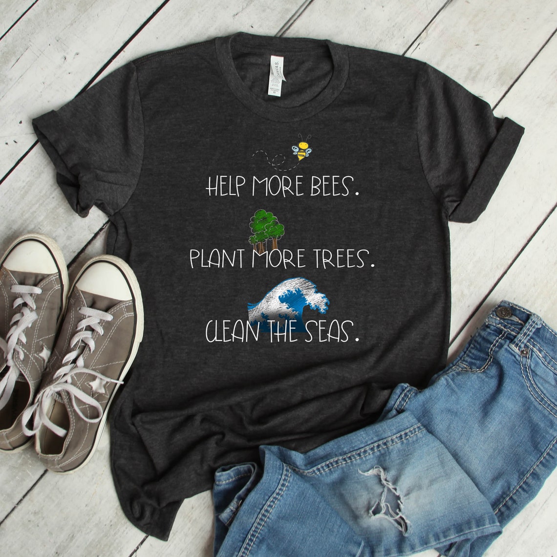 Help More Bees Earth Day the Great Wave Plant More Trees | Etsy