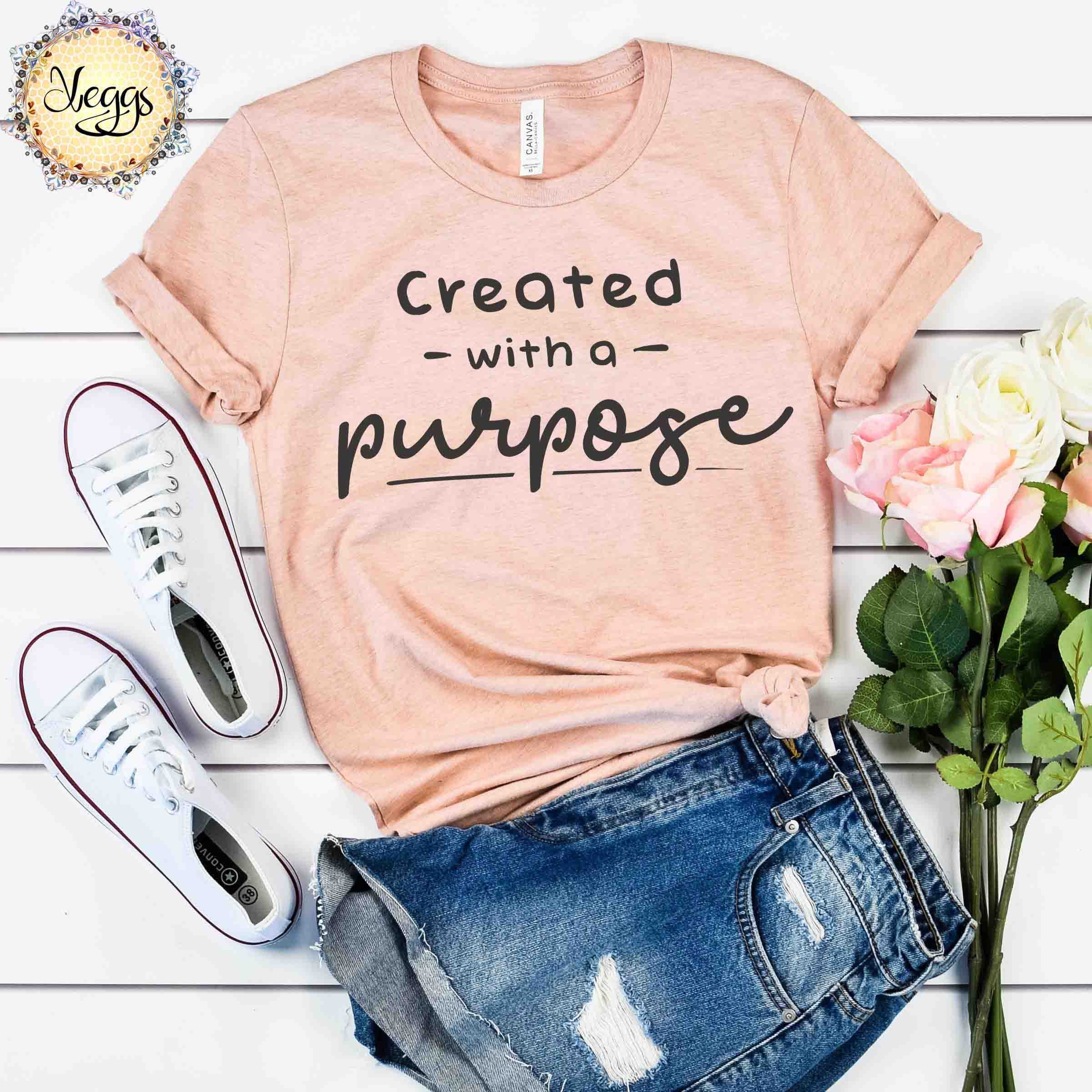 Faith Based Tshirts Created with a Purpose Christian T | Etsy