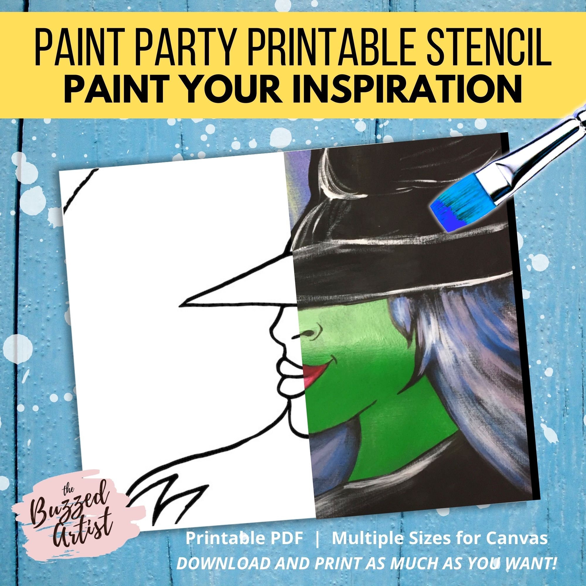 Wicked Witch Paint Party Printable | Halloween Art (digital Download ...