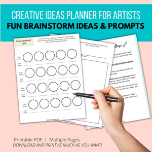 Creative Ideas Digital Planner for Artists, Printable Creative Planner ...