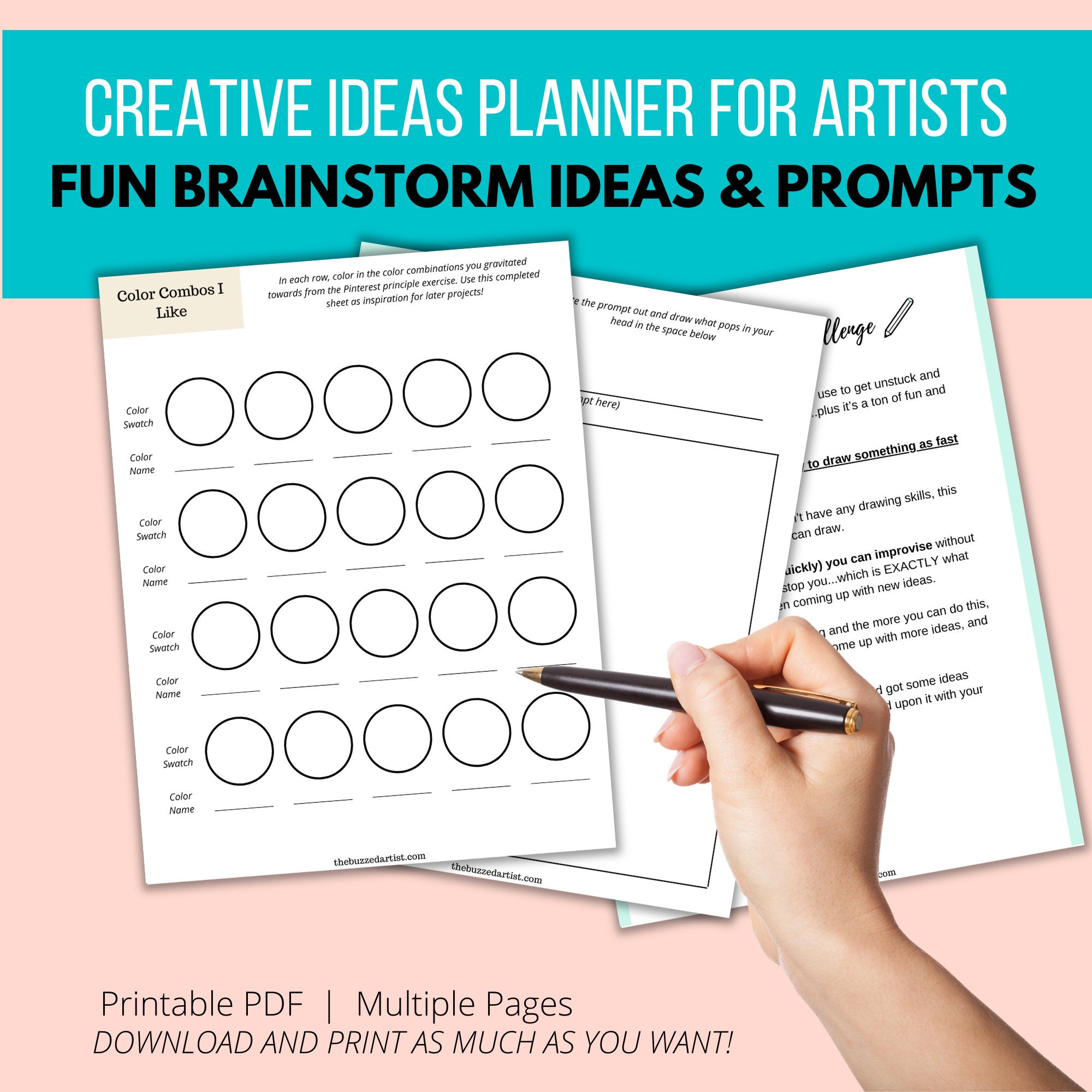 Creative Ideas Digital Planner for Artists, Printable Creative Planner ...