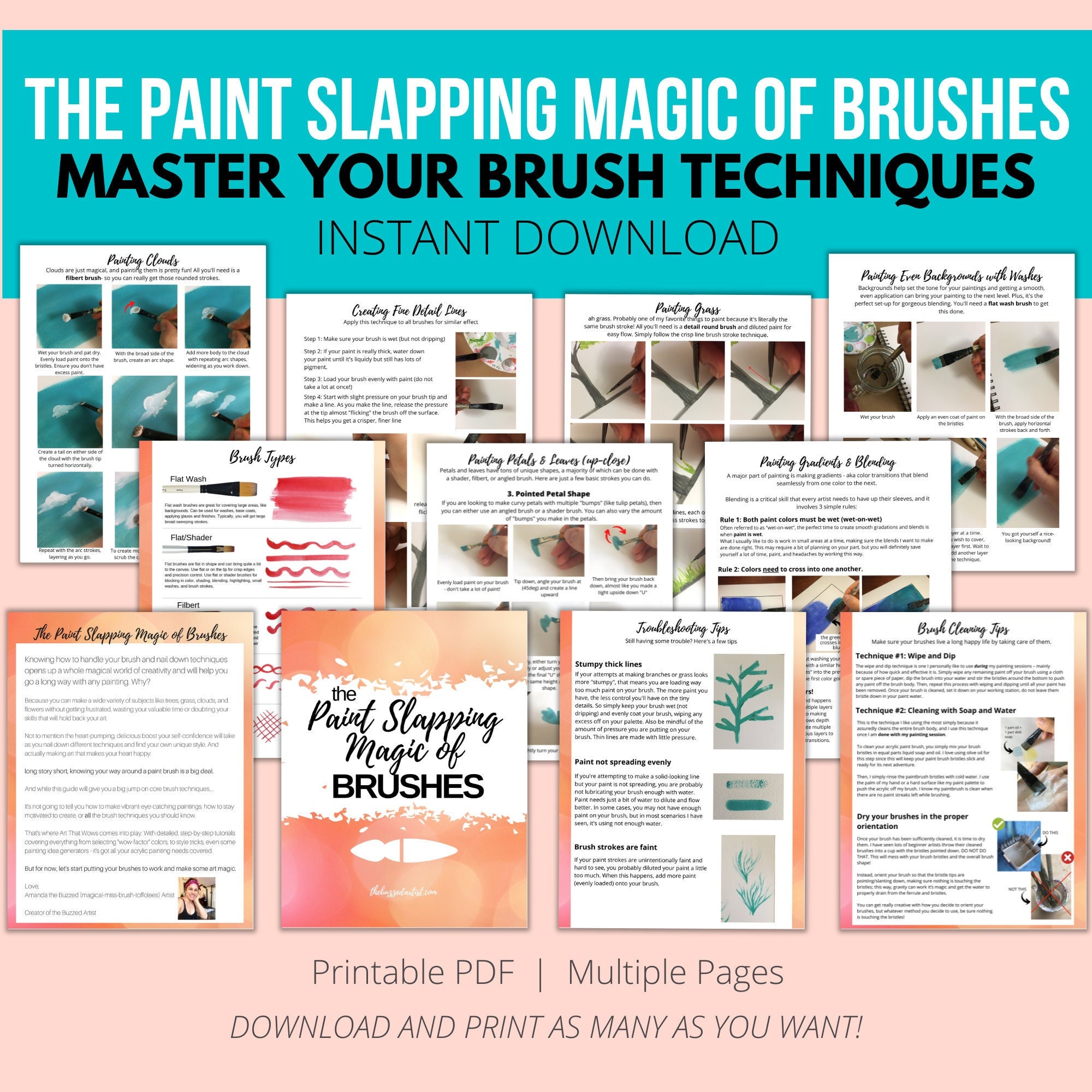 The Paint Slapping Magic of Brushes PDF Printable // Downloadable ...