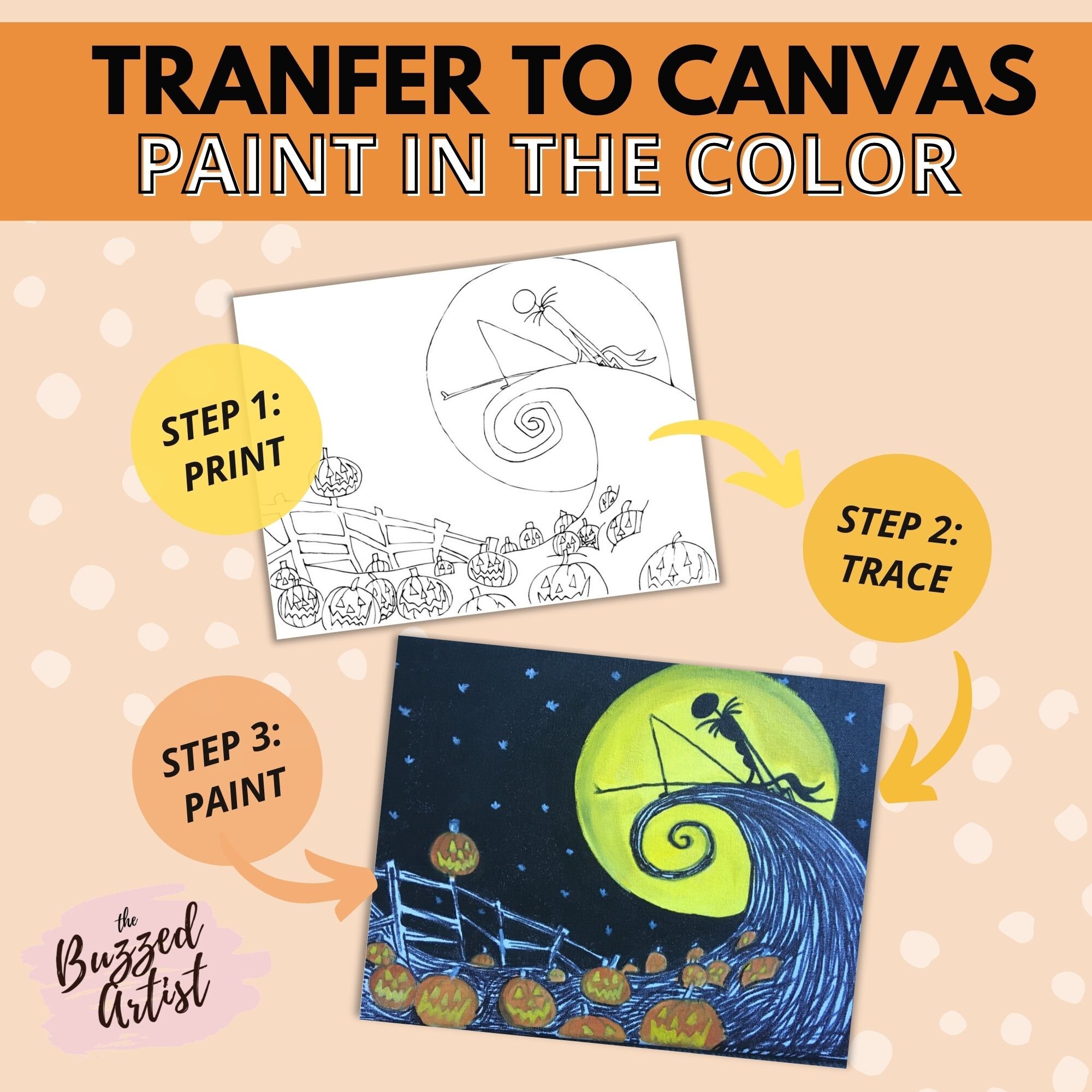 Jack Skellington DIY Paint Party Printable, Pre-drawn Outline, Digital ...