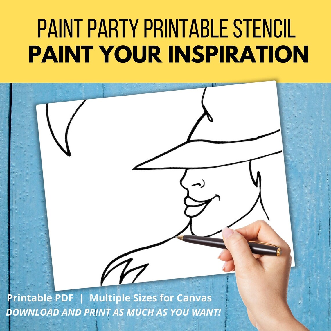 Wicked Witch DIY Paint Party Printable Pre-drawn Outline - Etsy