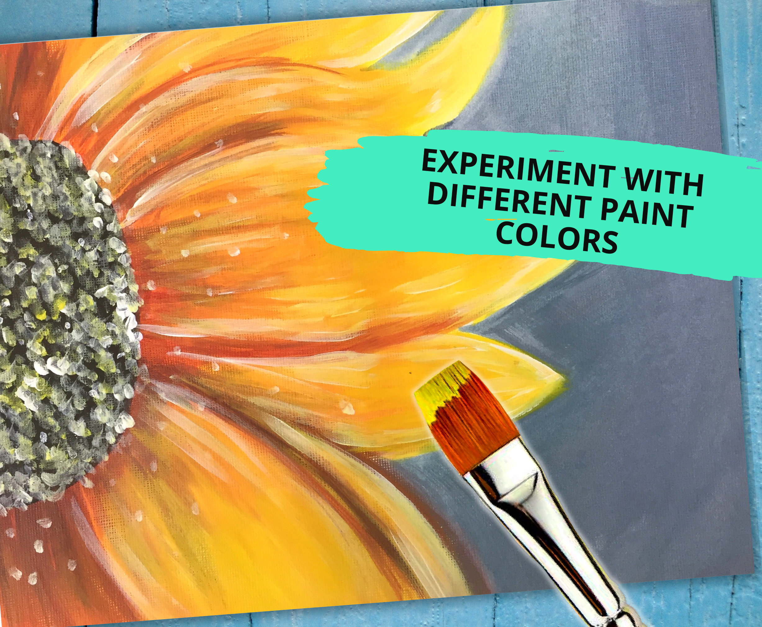 Sunflower Acrylic Painting Tutorial, Instant Download, Paint Party ...