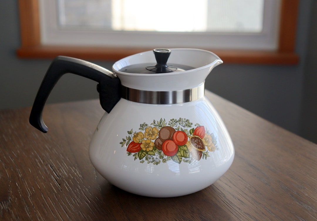 Vintage Teapot Corning Ware 6 Cups Teapot spice of Life Stove Top With ...