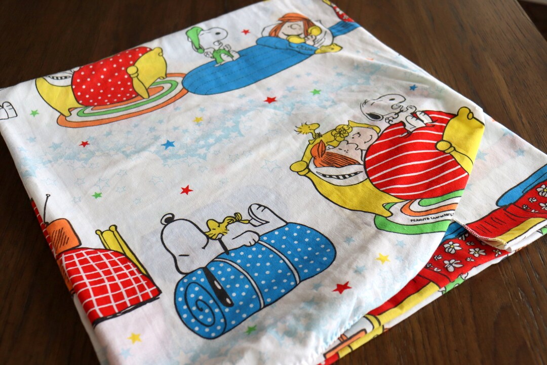 Vintage Peanuts Snoopy Bedtime Twin Size Fitted Sheet - Etsy