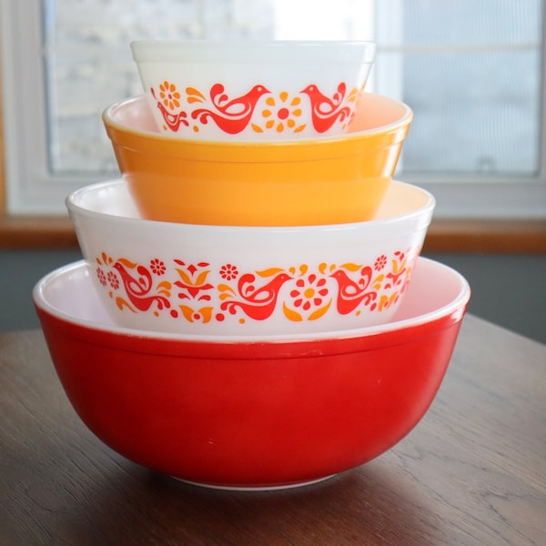 Red Pyrex 402 Bowl - Etsy