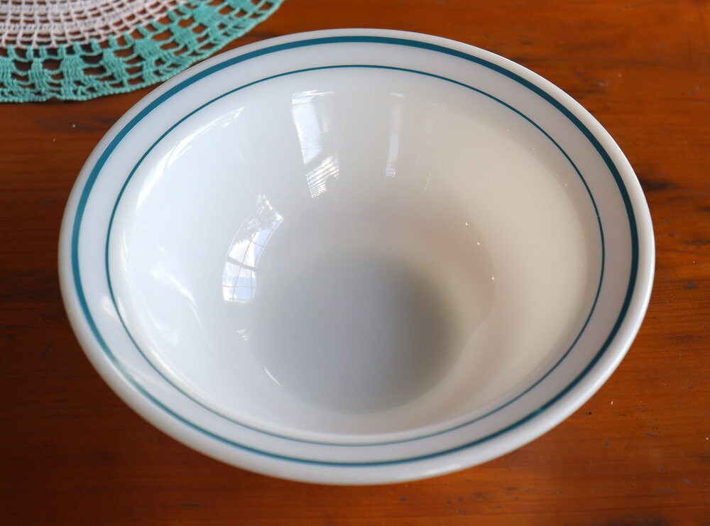 Set of 2 Anchor Hoking Fire King 350 Turquoise Blue Band Restaurants ...