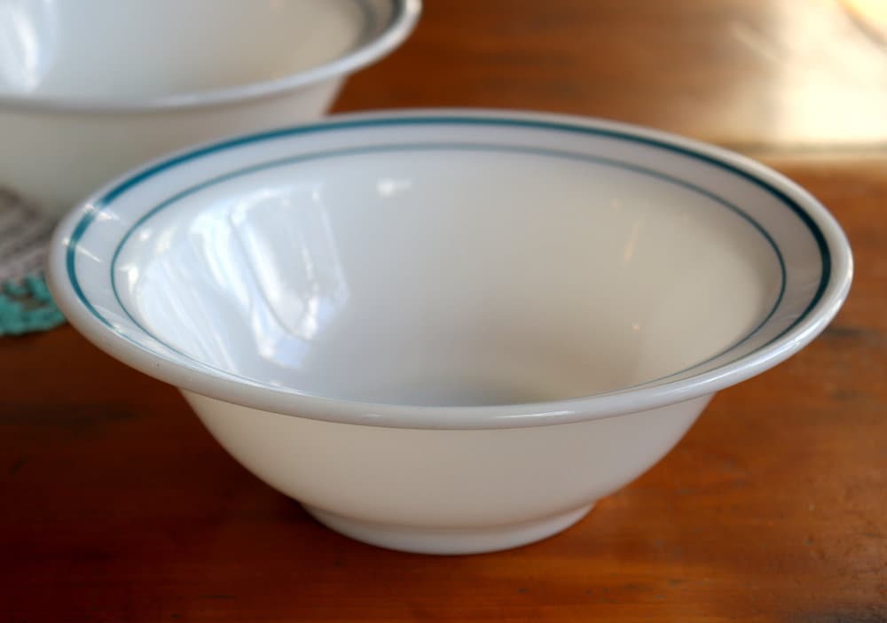 Set of 2 Anchor Hoking Fire King 350 Turquoise Blue Band Restaurants ...