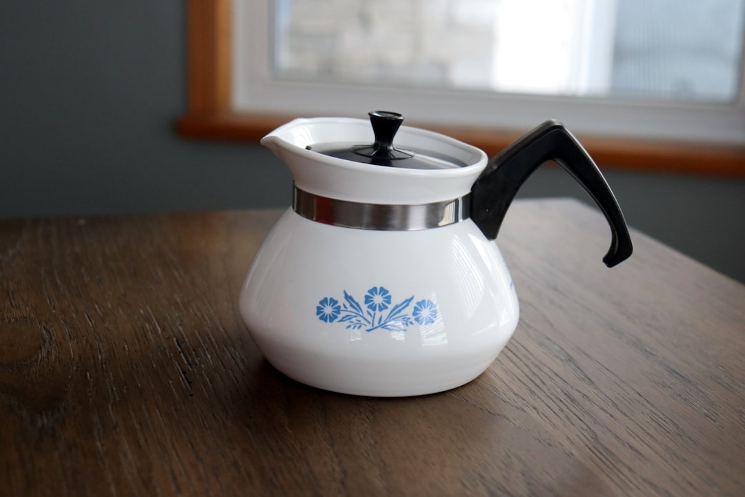 Rare Vintage Teapot Corning Ware 3 Cups Teapot Blue Cornflower Stove ...