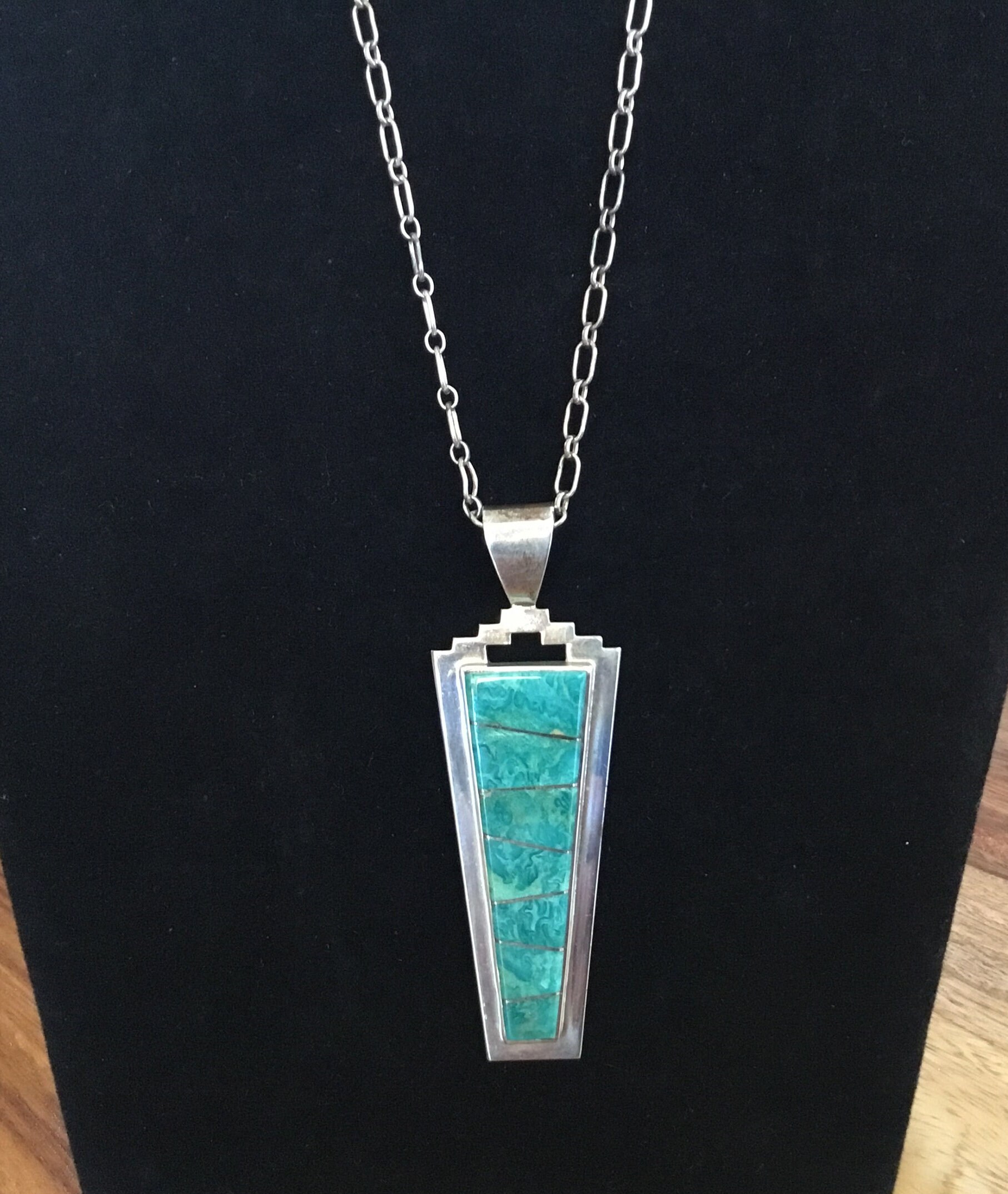 Herb and Veronica Thompson Navajo Sterling & Stone Inlay Pendant ...