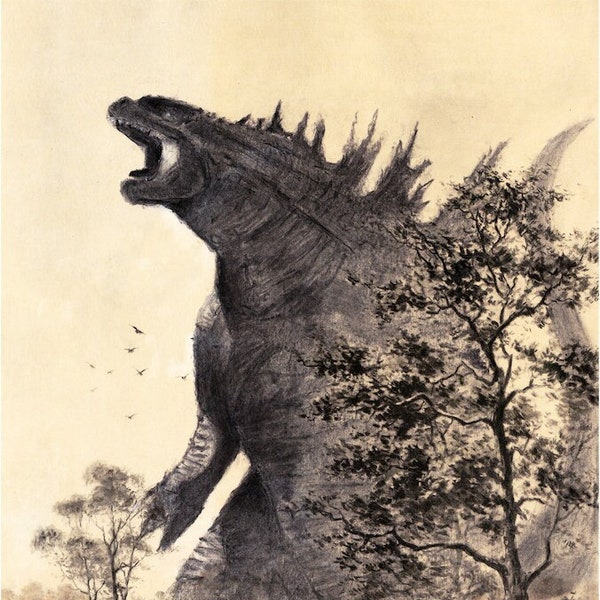 Godzilla Wall Art - Etsy