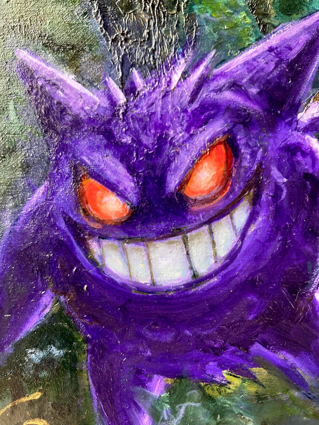 Handmade Fan Art Pokemon Gengar Oil Painting. One of a Kind! Free ...