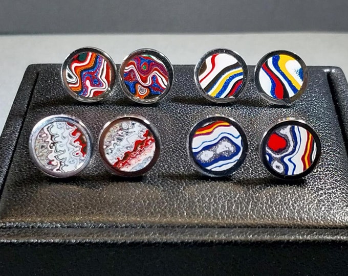 Fordite Necklace, Multi Color With Some Red, Fordite Jewelry ...