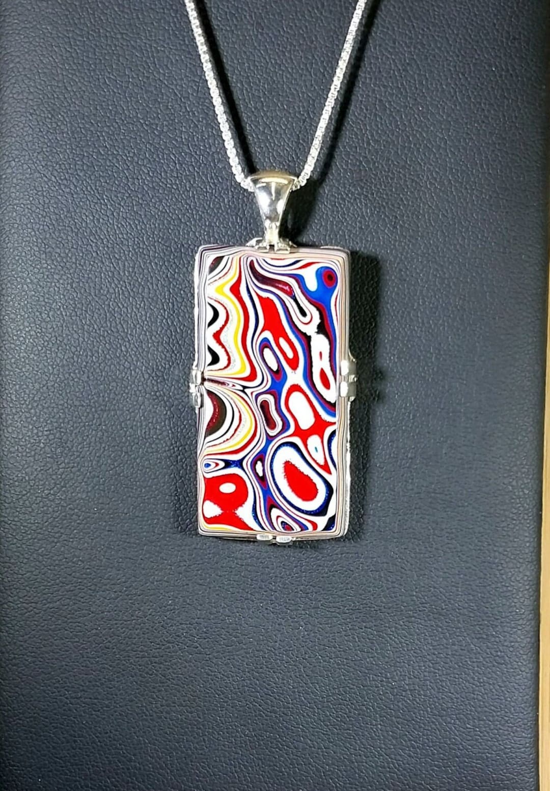 Fordite Necklace, Incredible Piece, Sterling Silver, Ohio Motor Agate ...