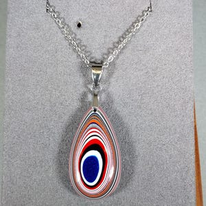 Fordite Necklace, Multi Color With Some Red, Fordite Jewelry, Automotive Jewelry Gift - Etsy