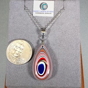Fordite Necklace, Multi Color With Some Red, Fordite Jewelry ...