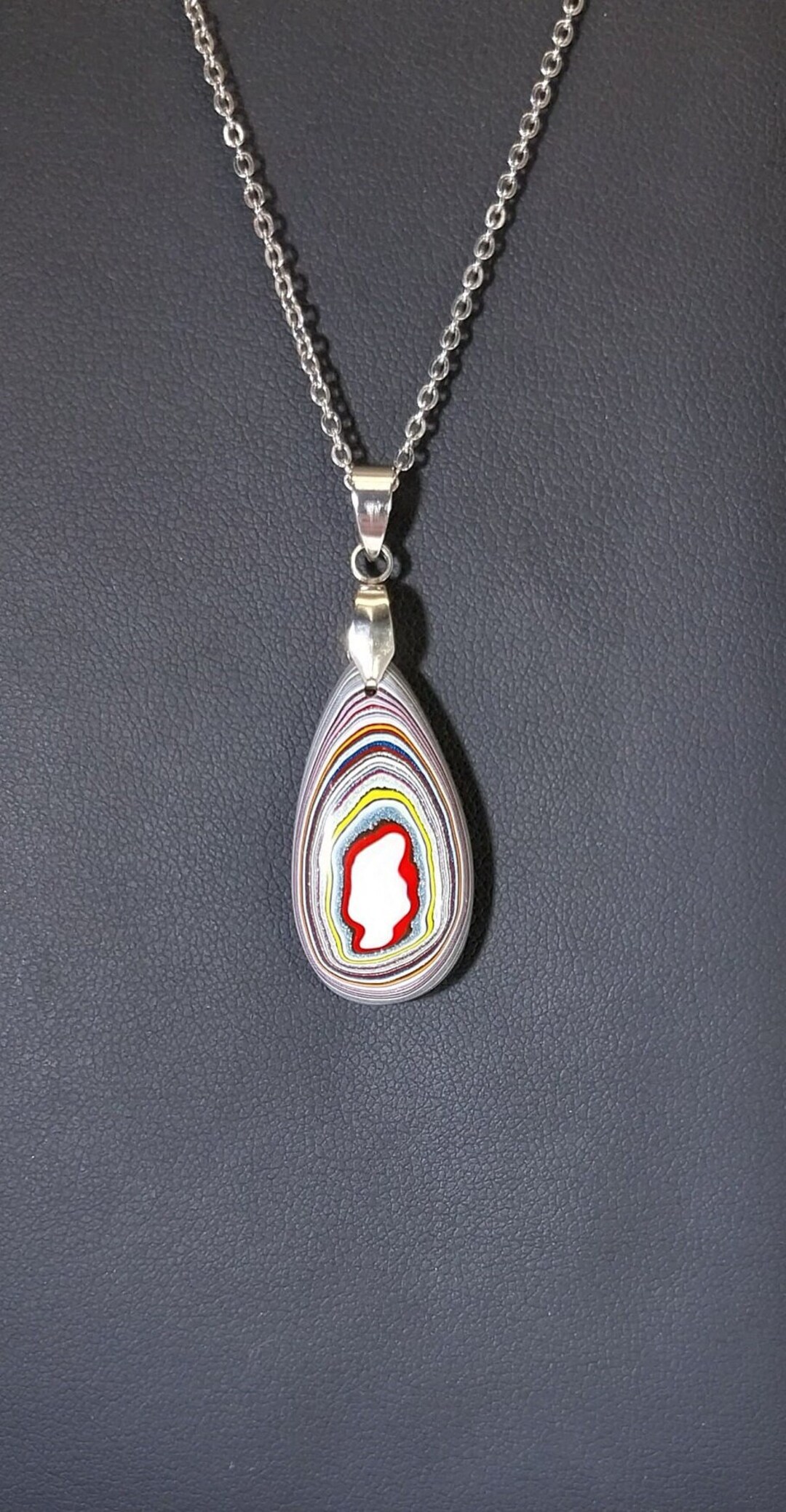 Fordite Necklace, Semi Truck Fordite Pendant, Ohio Motor Agate, Fordite ...