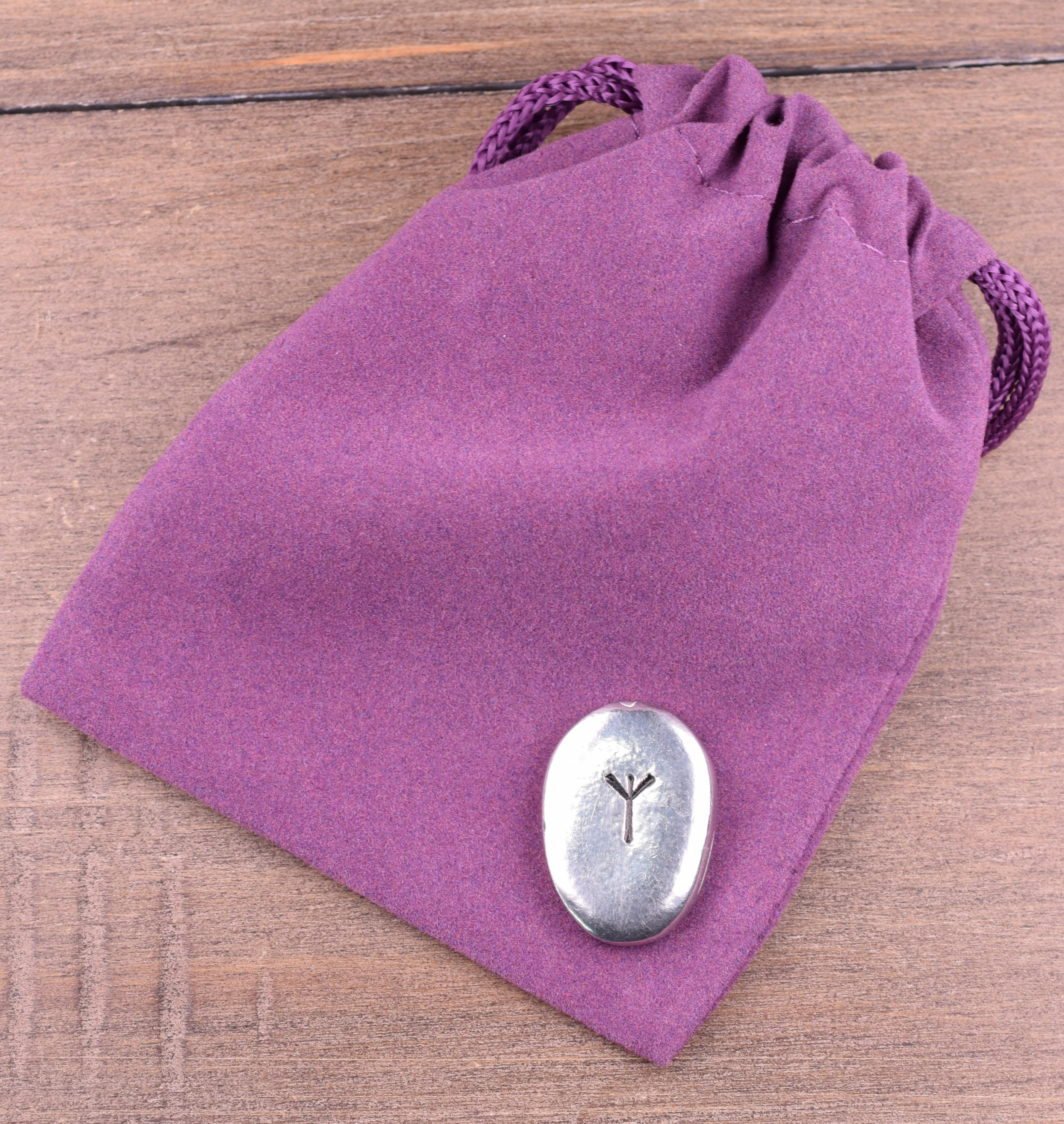 Rune Stone Pocket Stone Protection Charm Algiz Worry Stone | Etsy