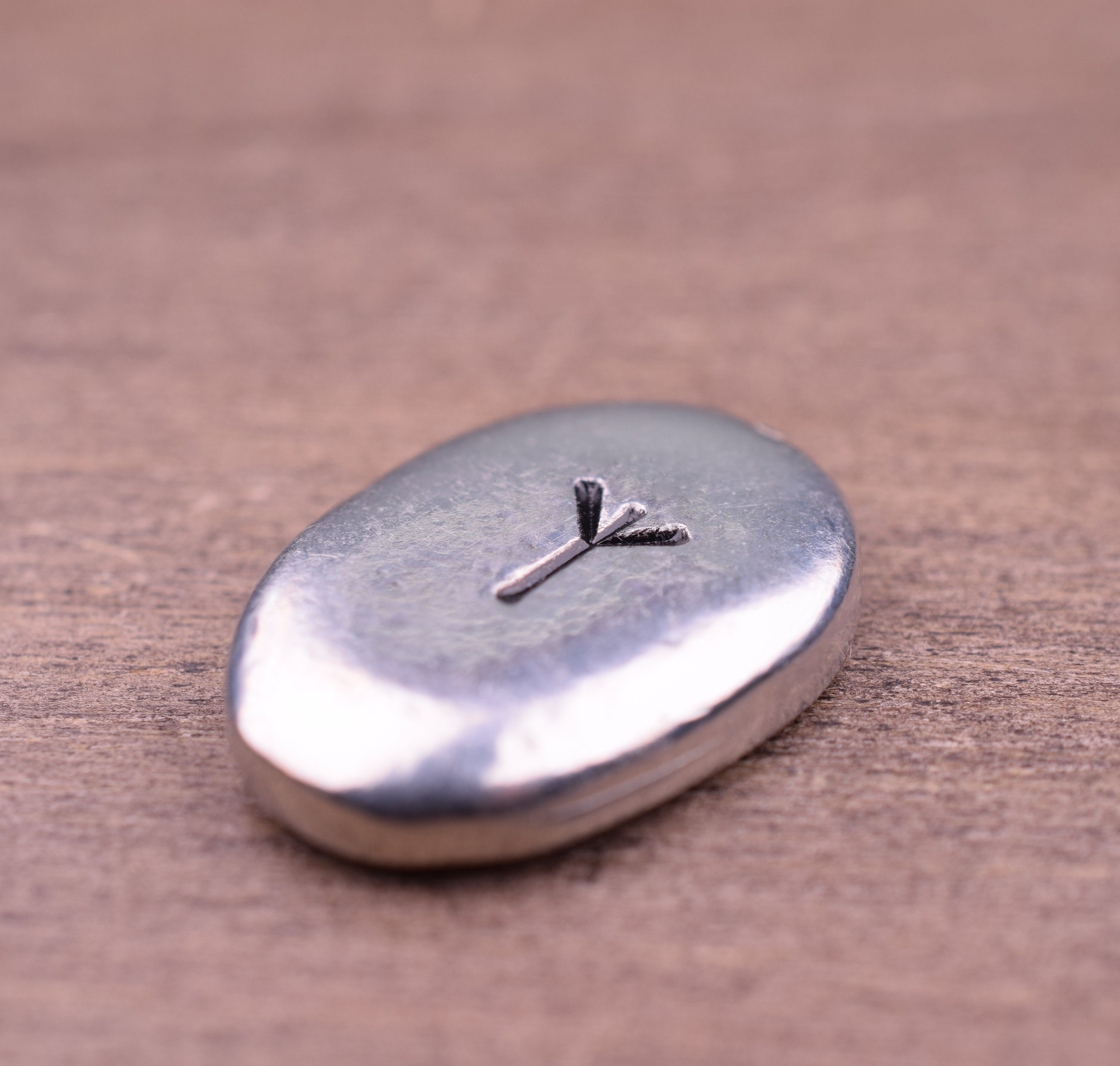 Rune Stone, Pocket Stone, Protection Charm, Algiz Token, Worry Stone ...