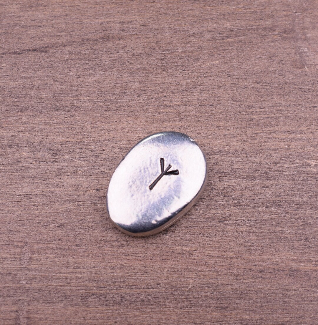 Rune Stone, Pocket Stone, Protection Charm, Algiz Token, Worry Stone ...