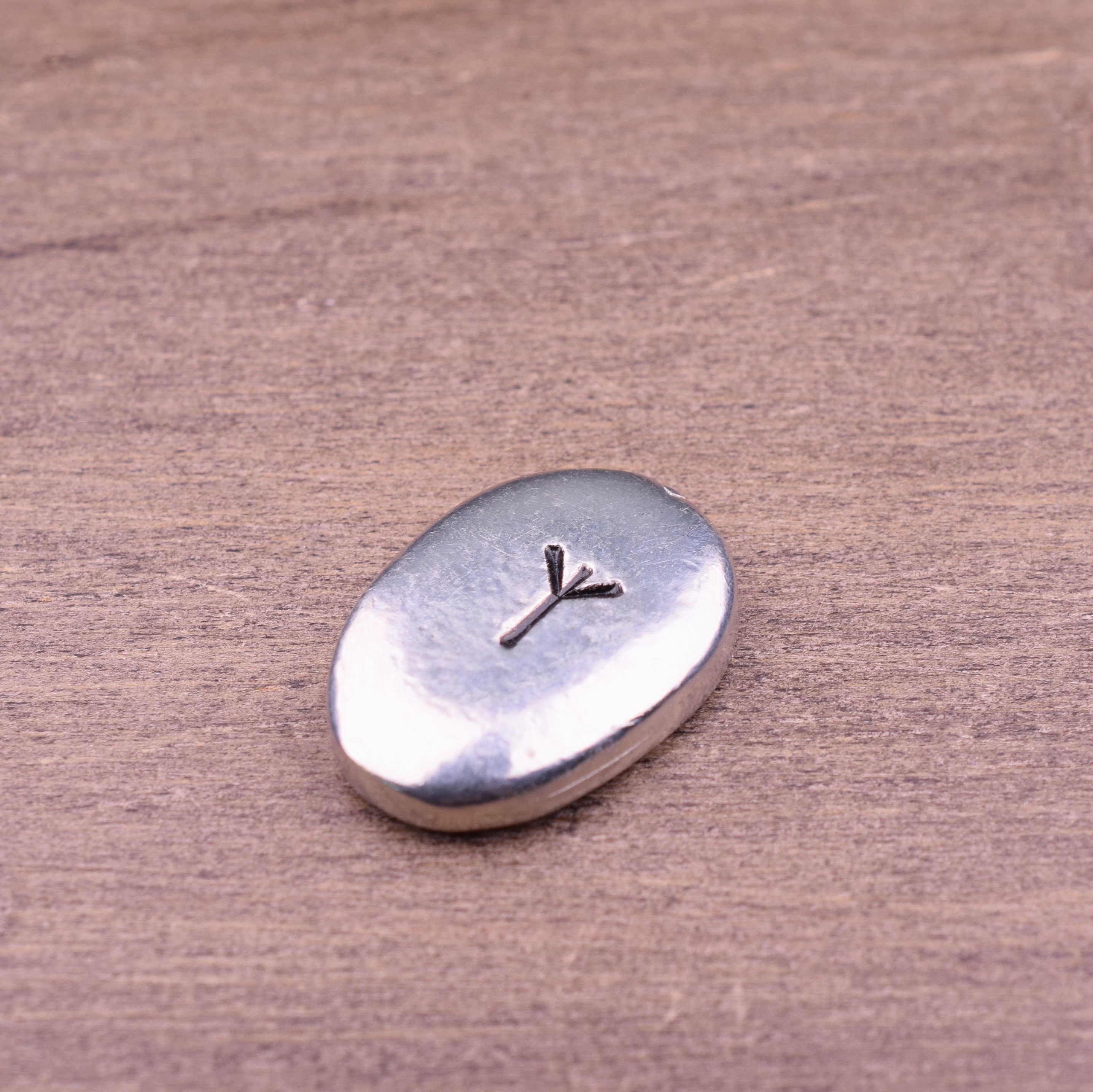 Rune Stone, Pocket Stone, Protection Charm, Algiz Token, Worry Stone ...